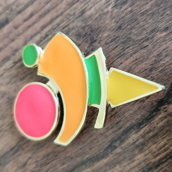 Unknown | Jewelry | Vintage 98s Abstract Neon Brooch | Poshmark